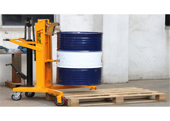 V - Shaped Hydraulic Drum Dumper 600mm Height , Manual Hand Drum Carrier