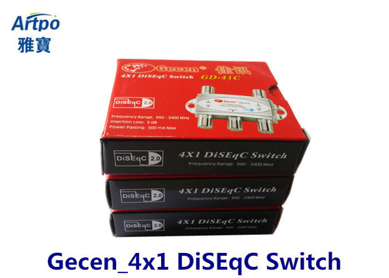 Gecen GD-41C 4*1 DVB Accessories Satellite DiSEqC Switch for FTA DVB-S2 Receiver