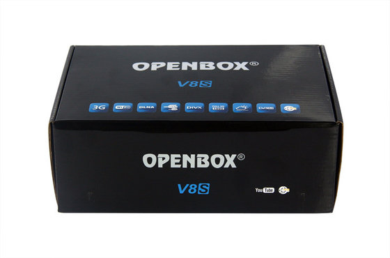 Openbox V8s Digital Tv Receiver w/ WebTv / Scart / MGCAM / Weather Forecast / 2 USB / Biss Key - Black