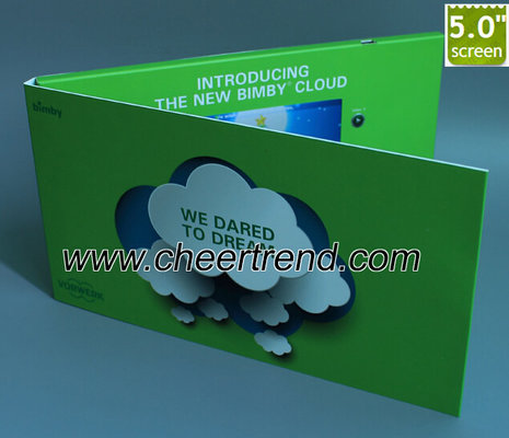2017 newest promotional 5 inches gift lcd video greeting cards/video brochure card