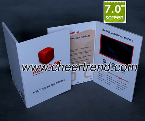 2017 Popular 7 inch LCD video greeting brochure card with touch screen
