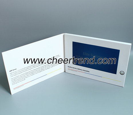 Customized 7 inch paper business brochure lcd greeting card video brochure with built in memory 256M for christmas gifts