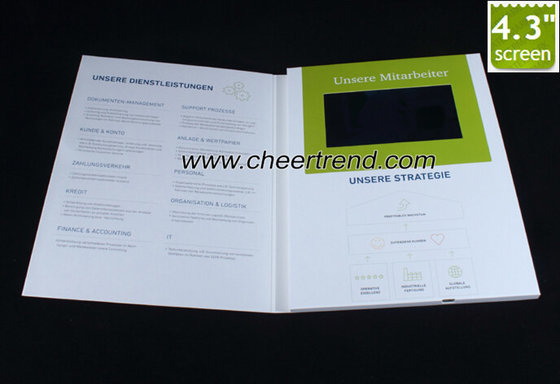 2017 New Technology Hot Sale Custom 4C Printing LCD Video Brochure A4 4.3 inch Video in Brochure Card