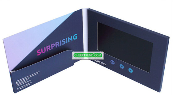Best Advertising 7 inch LCD Video Brochure card/video book/video greeting card with pocket for business gift