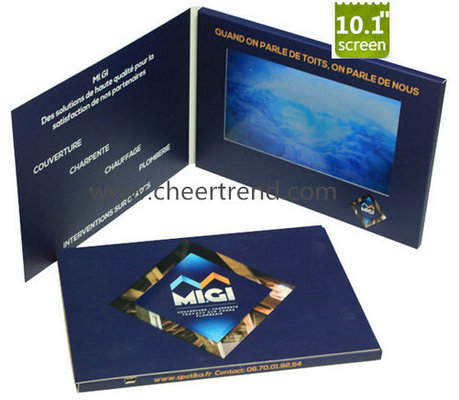 Landscape A4 size 10 inch LCD Video Brochure / Video Greeting Card / Video Book for advertising