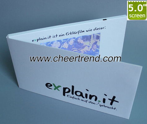 Handmade Business Gift 5 inch LCD Player Video Marketing Brochure Greeting Card in Print