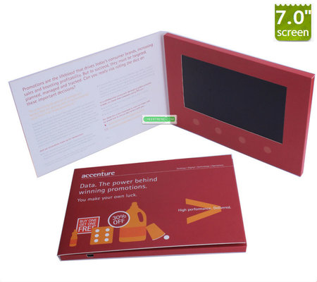 Beautiful Artificial Style and Business Gift Use customized 7 inch video brochure card