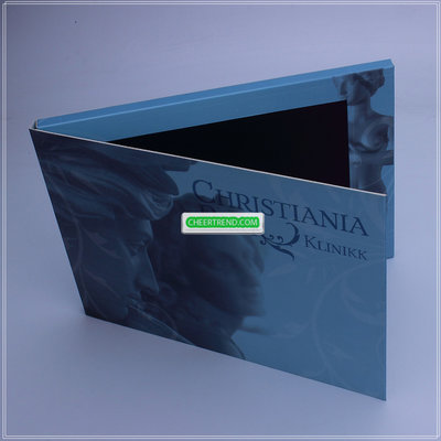 Customized 7 inch paper business brochure lcd greeting card video brochure with built in memory 256Mb-16GB for christmas