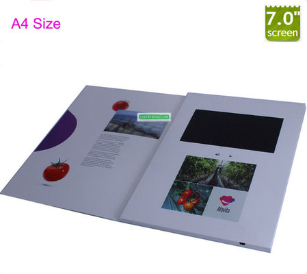 China best factory supply 7 inch LCD video brochure,video book,video greeting card with 512Mb memory