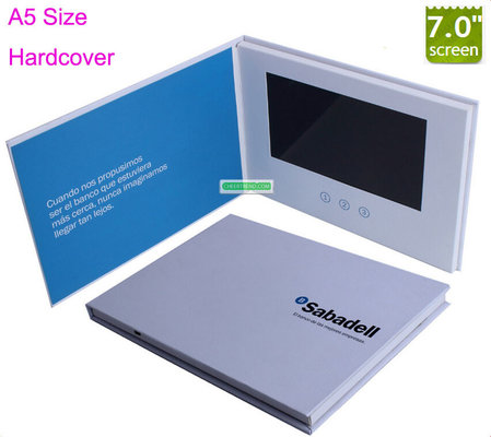 A5 / A4 7 inch hardcover video brochure, video book and video card for invitation,advertising or promotion