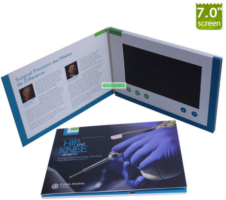 Hospitals Marketing A5 7" inch LCD Video Brochure /Video Greeting Card/Video Business Card with 256Mb memory