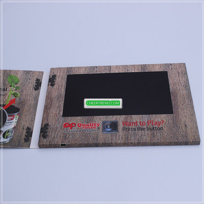 High Quality beautiful wood color printing 7 inch advertising LCD screen video brochure business card