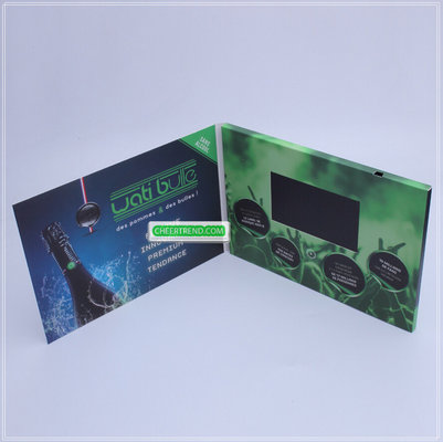 2017 Newest UV printing brochure 4.3 inch TFT lcd video greeting card, lcd video cards, video brochure card