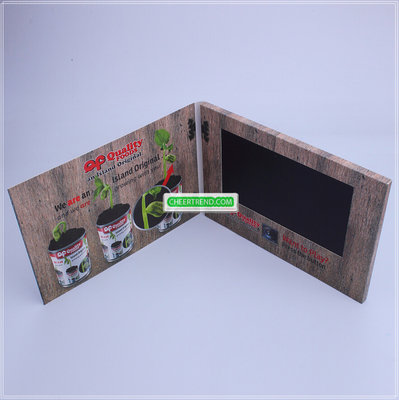 7'' LCD video brochure, LCD video player display brochure book in custom print