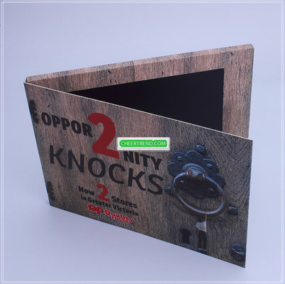 7'' LCD video brochure, LCD video player display brochure book in custom print