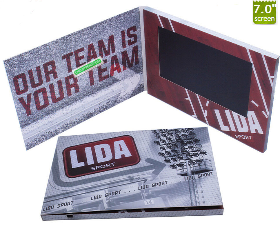 High quality Customized 7 inch TFT LCD Screen Soft Cover Folder video brochure card