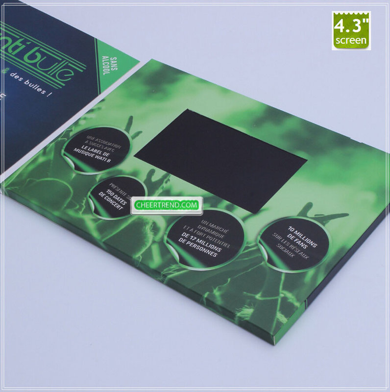 Wine advertising custom 4.3inch lcd video module for greeting cards, lcd video display module for video brochure