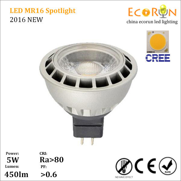 warm white ra80 mr16 led spotlight 12v 5W 7W cree cob spot light with ce rohs