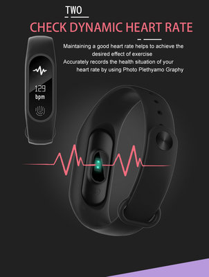 Multi Colored Smart Movement Bracelet Fitness Tracker Support For Call Reminders