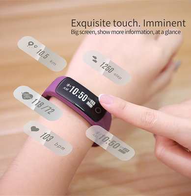 Smart Movement Bracelet With Sleep Monitor , Heart Rate Blood Pressure Wristband