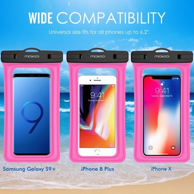 Colorful Universal Cell Phone Water Pouch , Waterproof Floating Phone Bag