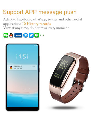 Smart Bluetooth Sports Activity Bracelet , Touch Screen Smart Watch Wristband