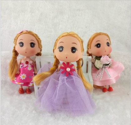 Eco - Friendly Bobby Doll Toys for Girls , Plastic Cartoon Dolls with Lace