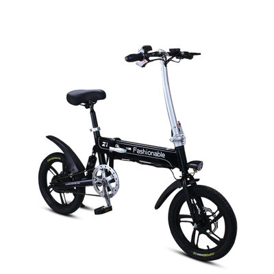 16 Inches Z1 Folding Electric Bike , Super Light Fold Up Electric Bike PP Material