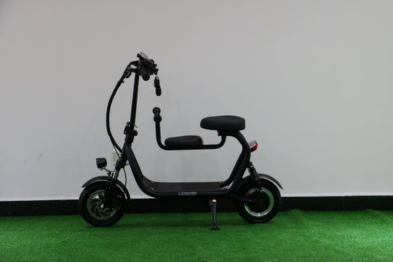 10 Inch Lightweight Folding Bicycle Scooter Lithium Battery F/R Led Light Steel Frame