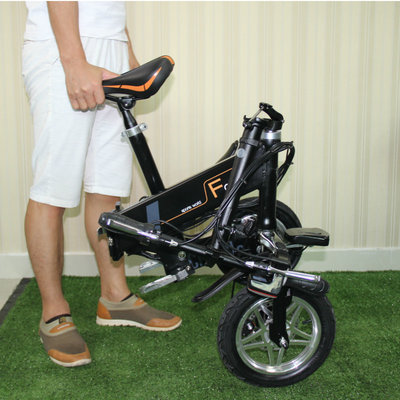 Mini Folding Electric Bike Scooter Bicycle Lighter Aluminum 6061 Black / White Color