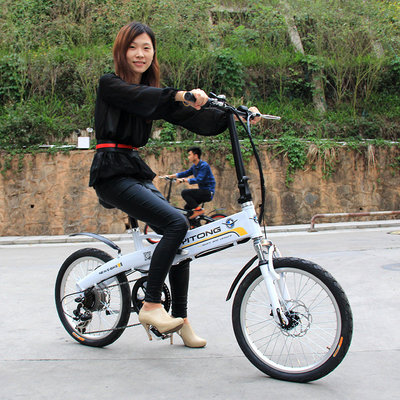 Aluminum Alloy Material Lightweight Folding Bike , Folding Electric Bicycle Disc Brake