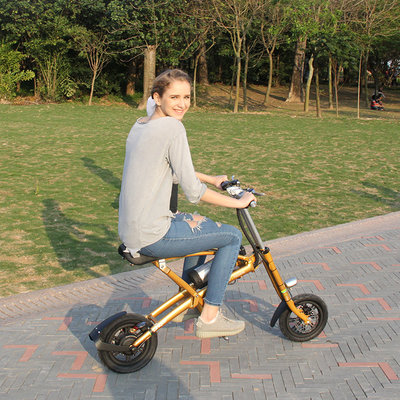 Adjustable Handlebar Height Folding Electric Bike Scooter Mini Size With Disc Brake