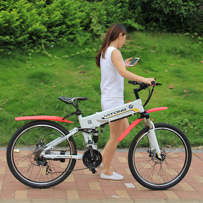 High Speed Folding Electric Bike Sport Disc Brake 6061 Aluminum Alloy With LCD Display