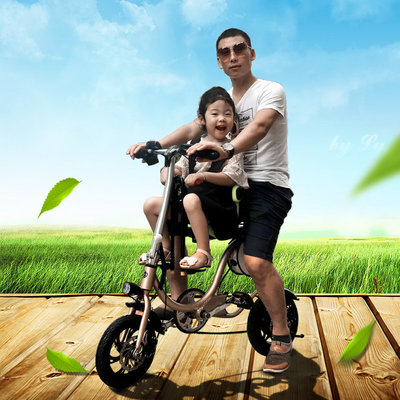 Eco Friendly Champagne Electric Folding Bike Lightweight Road Bicycle Max Speed 25Km/h