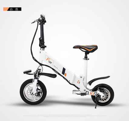 Smart Folding Electric Bike High Strength 6061 Aluminum Alloy Material In Black / White