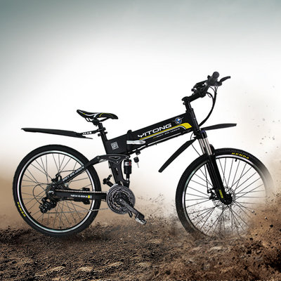 HANMA Folding Electric Bicycle 36V Adjustable Seat Height Multi - Color With Soft Tail