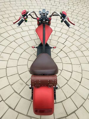High Carbon Steel Mini Electric Bicycle , Red Color Small Electric Bike YT Cool Big Harley