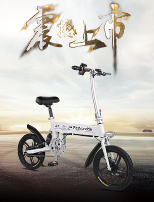 Color Black / White Folding Electric Bike YT Z1 6061 Aluminum 12/14/16 Inch