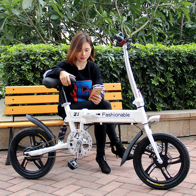 Mini Fold Up Electric Bike , Disc Brake Lightweight Folding Bike E Bike Z1