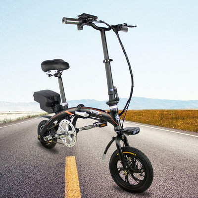 Folding Hybrid Mini Electric Bicycle 12 Inches Wheels 250W 36V Aluminum Wheel