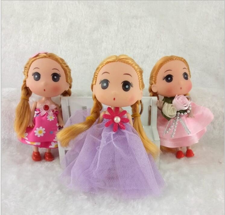 Eco - Friendly Bobby Doll Toys for Girls , Plastic Cartoon Dolls with Lace
