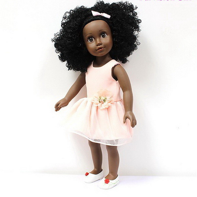 18 Inches  vinyl African American dolls with customized dress