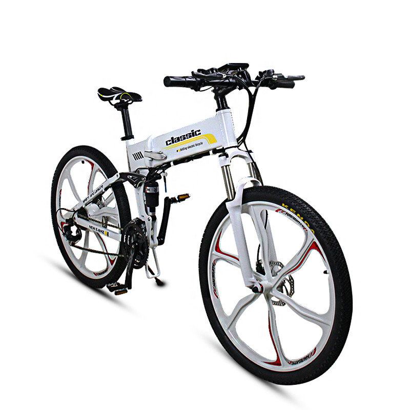 Mountain Folding Electric Bicycle 26 Inches 250 W Double Shock Absorption