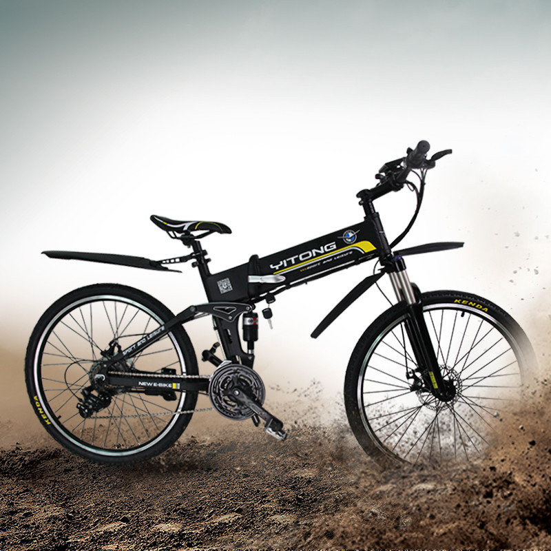 HANMA Folding Electric Bicycle 36V Adjustable Seat Height Multi - Color With Soft Tail