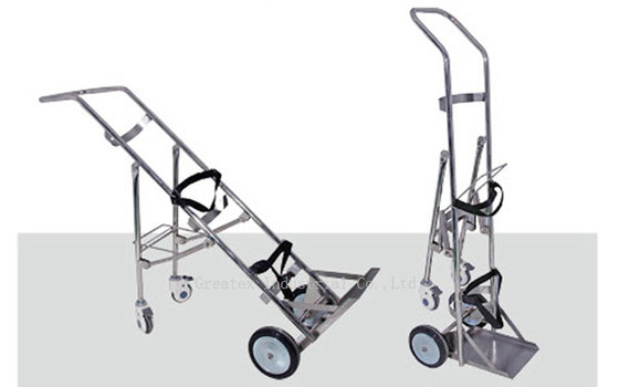Convenient Stainless Steel Medical Trolley , Stainless Steel Gas Cylinder Trolley
