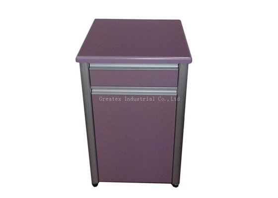 One Drawer Hospital Ward Furniture Wooden Body Plus Aluminium Alloy Column