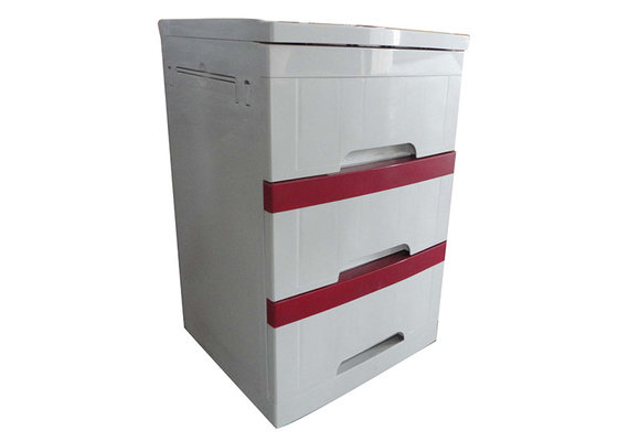 3 Drawers Hospital Ward Furniture , Hospital Bedside Cabinet ABS Injection Frame