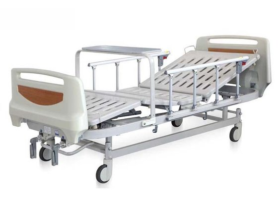 Movable Manual Hospital Bed , Medical Full Fowler Bed ABS Head / Foot Board