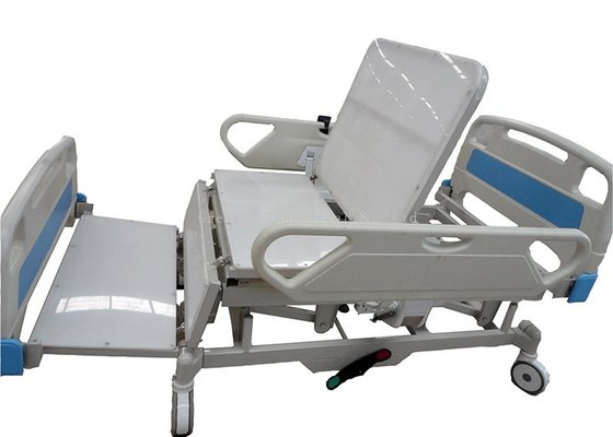 All Electric Hospital Bed Four Sections PE Bed Board Providing Sitting Position