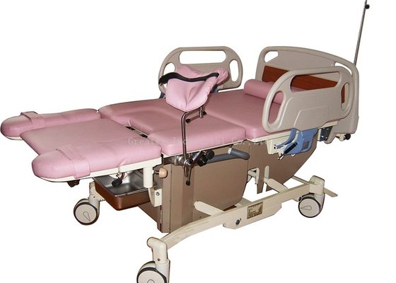 Low Position Hospital Delivery Bed Retractable Leg Holder Linak Motor